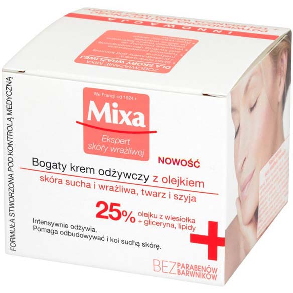 Mixa 25% bogaty krem odżywczy z olejkiem 50ml - MaxDrogeria.pl